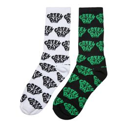 Merchcode Socken 'Green Day' Damen Gr&ouml;&szlig;e 47/50 gr&uuml;n / schwarz / wei&szlig;