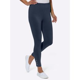 Classic Basics Damen Leggings, blau, Gr. 42, unifarben, 95% Baumwolle, 5% Elasthan, Hosen