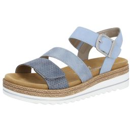 Remonte Damen Keilsandalette, Gr. 41, blau, Lederimitat, Schuhe, Keilabsatz, Sommerschuh, Sandale in veganer Verarbeitung