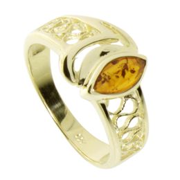 OSTSEE-SCHMUCK Damen Fingerring "- Anisia - Gold 333/000 - Bernstein", 56, gold, Fingerringe
