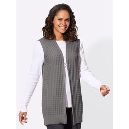 Casual Looks Damen Strickweste, grau, Gr. 36, unifarben, 50% Baumwolle, 50% Polyacryl, Westen