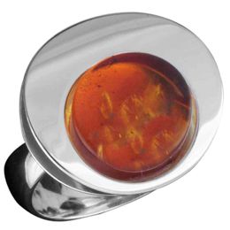 OSTSEE-SCHMUCK Damen Fingerring "- Alina - Silber 925/000 - Bernstein", 52, silber, Fingerringe