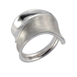 Vivance Damen Fingerring "925 Silber rhodiniert glanz matt", 060 (19,1), Silber 925 (Sterlingsilber), wei&szlig;, Silber 925 (Sterlingsilber), Fingerringe