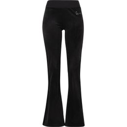Karl Kani Damen Jogginghose "Karl Kani Signature Rhinestone Velours Trackpants", schwarz, Gr. M, 93% Polyester, 7% Elasthan, Hosen