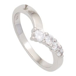 Jobo Damen Silberring "Ring mit Zirkonia", 52, Silber 925 (Sterlingsilber), silber, Silber 925 (Sterlingsilber), Fingerringe, 925 Silber rhodiniert
