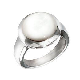 Vivance Damen Fingerring "9258/- Sterling Silber rhodiniert Perlmutt", 052 (16,6), Silber 925 (Sterlingsilber), wei&szlig;, Silber 925 (Sterlingsilber),