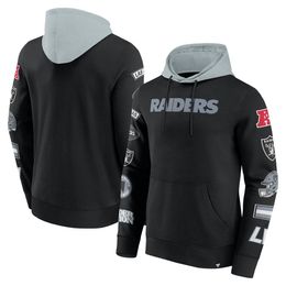 Fanatics Damen Kapuzenpullover "Fanatics Hoodie Las Vegas Raiders Patched Out Fleece", schwarz, Gr. XL, 60% Baumwolle, 40% Polyester, Pullover