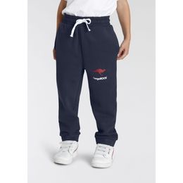 Kangaroos Jungen Sweathose "Jogginghose mit Logo-Print", blau, Gr. 116, bedruckt, Sweatware, Obermaterial: 100% Baumwolle, Hosen, Basic f&uuml;r kleine