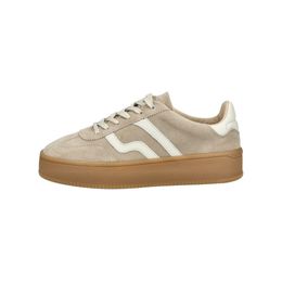 Gant Damen Plateausneaker "Gant Sneaker Veloursleder", Gr. 40beige, wei&szlig;, Veloursleder, Schuhe