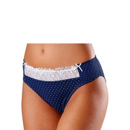 Damen Slip, NUANCE BY LASCANA, Gr. 48, blau, Spitze, Obermaterial: 80% Polyamid, 10% Elasthan, 10% Viskose, Unterhosen, in bequemer Basic-Schnittform