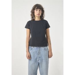Cleptomanicx Damen T-Shirt "Slim Tee Ligull Slim", schwarz, Gr. L, unifarben, 100% Baumwolle, Shirts, Locker geschnitten