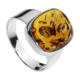 OSTSEE-SCHMUCK Damen Fingerring "- Classic 14x11 - Silber 925/000 - Bernstein", 64, silber, Fingerringe