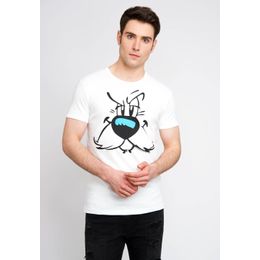 logoshirt Herren T-Shirt "Idefix", wei&szlig;, Gr. L, bedruckt, 100% Baumwolle, Shirts, im lizenzierten Originaldesign