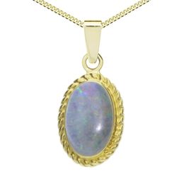 OSTSEE-SCHMUCK Damen Kette und Anh&auml;nger Set "- Julie - Gold 333/000 - Opal-Triplette", 45, gold, Gelbgold 333, Schmuck_Sets