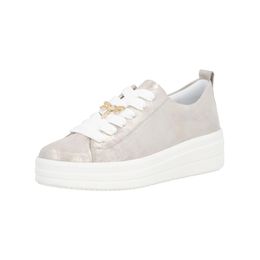 Plateausneaker Remonte "Remonte Sneaker Leder", Damen, Gr. 38, beige, Leder, Schuhe Plateausneaker