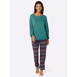w&auml;schepur W&Auml;SCHEPUR Damen Schlafanzug, Gr. 48, gr&uuml;n, 95% Viskose, 5% Elasthan, Homewear-Sets