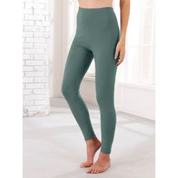 Damen Leggings, gr&uuml;n, Gr. 38, gemustert, mehrfarbig, unifarben, 95% Baumwolle, 5% Elasthan, Hosen