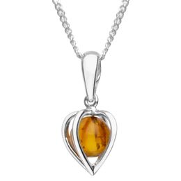 OSTSEE-SCHMUCK Damen Kette mit Anh&auml;nger "- Finnja - Silber 925/000 - Bernstein", 45, Silber 925 (Sterlingsilber), silber, Silber 925
