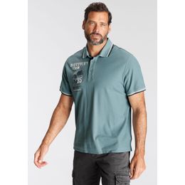 MAN'S WORLD MAN'S WORLD Herren Poloshirt, blau, Gr. M, bedruckt, Piqu&eacute;, Obermaterial: 100% Baumwolle, Shirts, Kurzarm, l&auml;ssige Passform, mit trendigem Print,