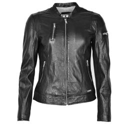Mustang Damen Lederjacke "31021326", schwarz, Gr. XL, Obermaterial: 100% Lammleder; Innenfutter: 90% Baumwolle, 10% Polyester; Taschenfutter: 100%