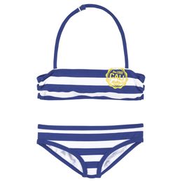 Bench. M&auml;dchen Bandeau-Bikini, blau, Gr. 122, gestreift, Polyamid, Bikini-Sets, mit trendigen Streifen