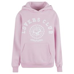 MISS TEE Damen Kapuzensweatshirt "Miss Tee Lovers Club Ladies Fluffy Hoody", rosa, Gr. M, bedruckt, 70% Baumwolle, 30% Polyester, Sweatshirts