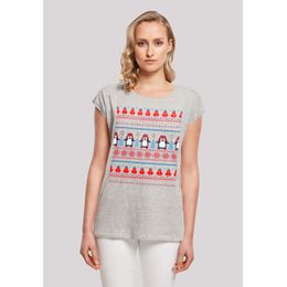 F4NT4STIC Damen T-Shirt "Christmas Pinguin Muster", grau, Gr. 4XL, Obermaterial: 100% Baumwolle, Shirts, Print