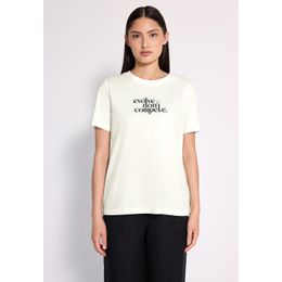 Damen T-Shirt, wei&szlig;, Gr. 46, STREET ONE STUDIO, unifarben, Web, 100% Baumwolle, Shirts, aus reiner Baumwolle