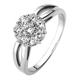 Jobo Damen Fingerring, 54, Silber 925 (Sterlingsilber), silber, Silber 925 (Sterlingsilber), Fingerringe, 925 Silber mit 8 Zirkonia