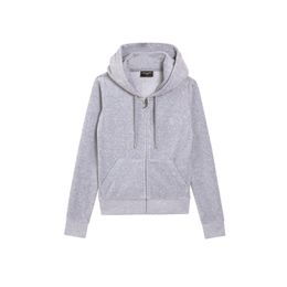 Juicy Couture Damen Kapuzennickijacke "ROBERTSON HOODIE . Damen", grau, Gr. S, 95% Polyester, 5% Elasthan, Jacken, Trainingsjacke Damen, Sweatjacke