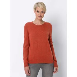 Classic Basics Damen Rundhalspullover "Rundhals-Pullover", orange, Gr. 52, unifarben, 100% Polyacryl, Pullover