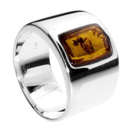 OSTSEE-SCHMUCK Damen Fingerring "- Feikje - Silber 925/000 - Bernstein", 56, silber, Fingerringe