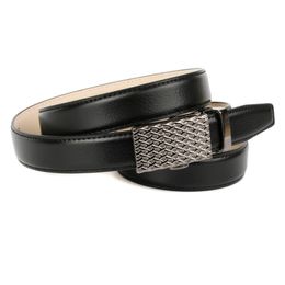 Anthoni Crown Damen Lederg&uuml;rtel, schwarz, Gr. 110, unifarben, Leder, G&uuml;rtel, Automatik Dameng&uuml;rtel mit Metallschlaufe