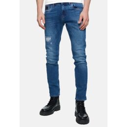 Rusty Neal Herren Straight-Jeans "TORI", blau, Gr. 34, unifarben, 98% Baumwolle, 2% Elasthan, Jeans, mit dezenter Waschung