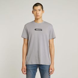 G-Star Raw G-STAR Herren T-Shirt "Old Skool Logo", grau, Gr. M, Jersey, Obermaterial: 100% Baumwolle, Shirts, mit Frontprint