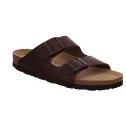Rohde Herren Pantolette "Grado", Gr. 44, braun, Leder, Schuhe, Sommerschuh, Schlappen, Poolslides, ergonomisch geformtes Fu&szlig;bett