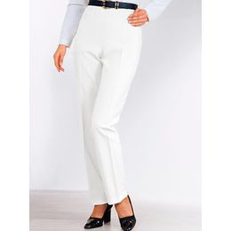Classic Basics Damen B&uuml;gelfaltenhose, wei&szlig;, Gr. 27, unifarben, 100% Polyester, Hosen