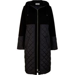 bonprix Damen Wintermantel, schwarz, Gr. 54, unifarben, Web, Obermaterial: 88% Polyester, 10% Viskose, 2% Elasthan. Futter: 100% Polyester.