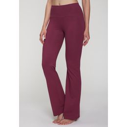 active by Lascana LASCANA ACTIVE Damen Jazzpants, Gr. 56, lila, Single Jersey, Obermaterial: 95% Baumwolle, 5% Elasthan, unifarben, Basic, Hosen, mit breitem B&uuml;ndchen