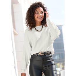 Vivance Damen Strickpullover, wei&szlig;, Gr. 44, unifarben, Rippstrick, Obermaterial: 80% Viskose, 20% Polyamid, Pullover, mit U-Boot-Ausschnitt,