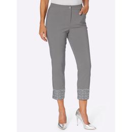 Classic Basics Damen 7/8-Hose, grau, Gr. 48, unifarben, 72% Viskose, 25% Polyamid, 3% Elasthan, Hosen