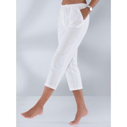 Classic Basics Damen Schlupfhose, wei&szlig;, Gr. 48, unifarben, 100% Baumwolle, Hosen