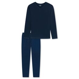 Herren Schlafanzug "Uncover Nightwear", uncover by Schiesser, Gr. 58804, blau, Single Jersey, Obermaterial: 100% Baumwolle, Homewear-Sets, Single
