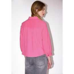 Damen Hemdbluse, pink, Gr. 42, STREET ONE STUDIO, unifarben, Web, 100% Baumwolle, Blusen, aus reiner Baumwolle