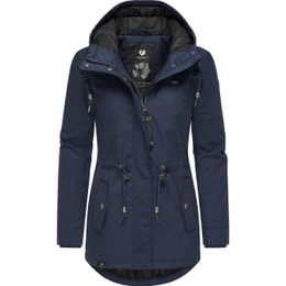 Ragwear Damen Winterjacke "Monadis Black Label", blau, Gr. M, Au&szlig;enmaterial: 65% Polyester, 35% Baumwolle; Innenfutter: 100% Polyester; Wattierung: