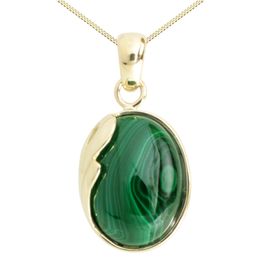 OSTSEE-SCHMUCK Damen Kette und Anh&auml;nger Set "- Melanie - Gold 333/000 - Malachit", 42, gold, Gelbgold 333, Schmuck_Sets