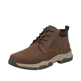 Rieker Herren Schn&uuml;rboots, Gr. 42, braun, Glattleder, Schuhe, Stiefelette, Casual Boots mit Schaftrandpolsterung, TEX-Membran