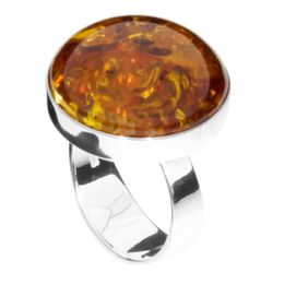 OSTSEE-SCHMUCK Damen Fingerring "- Classic 19 mm - Silber 925/000 - Bernstein", 56, silber, Fingerringe