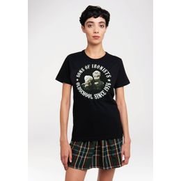 logoshirt Damen T-Shirt "Muppets - Waldorf & Statler - Sons Of Ironists", schwarz, Gr. XS, bedruckt, 100% Baumwolle, Shirts, mit lizensiertem Print