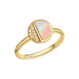Vivance Damen Fingerring "925-Sterling Silber vergoldet", 058 (18,5), Silber 925 (Sterlingsilber), gelb, Silber 925 (Sterlingsilber), Fingerringe
